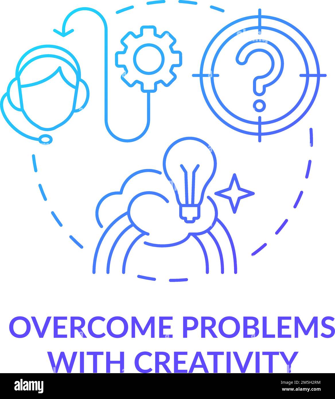 Overcome problems with creativity blue gradient concept icon Stock Vector Image & Art - Alamy