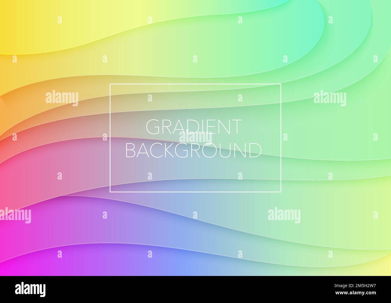 Abstract volumetric 3d gradient color paper cuted art illustration ...