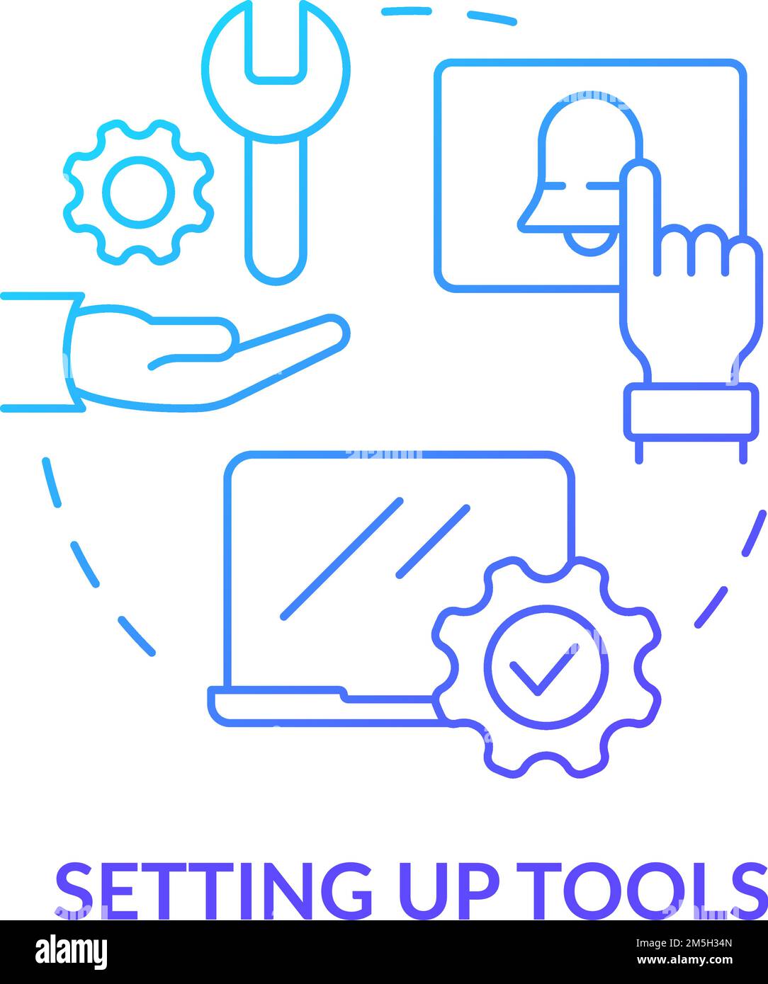 Setting up tools blue gradient concept icon Stock Vector Image & Art ...