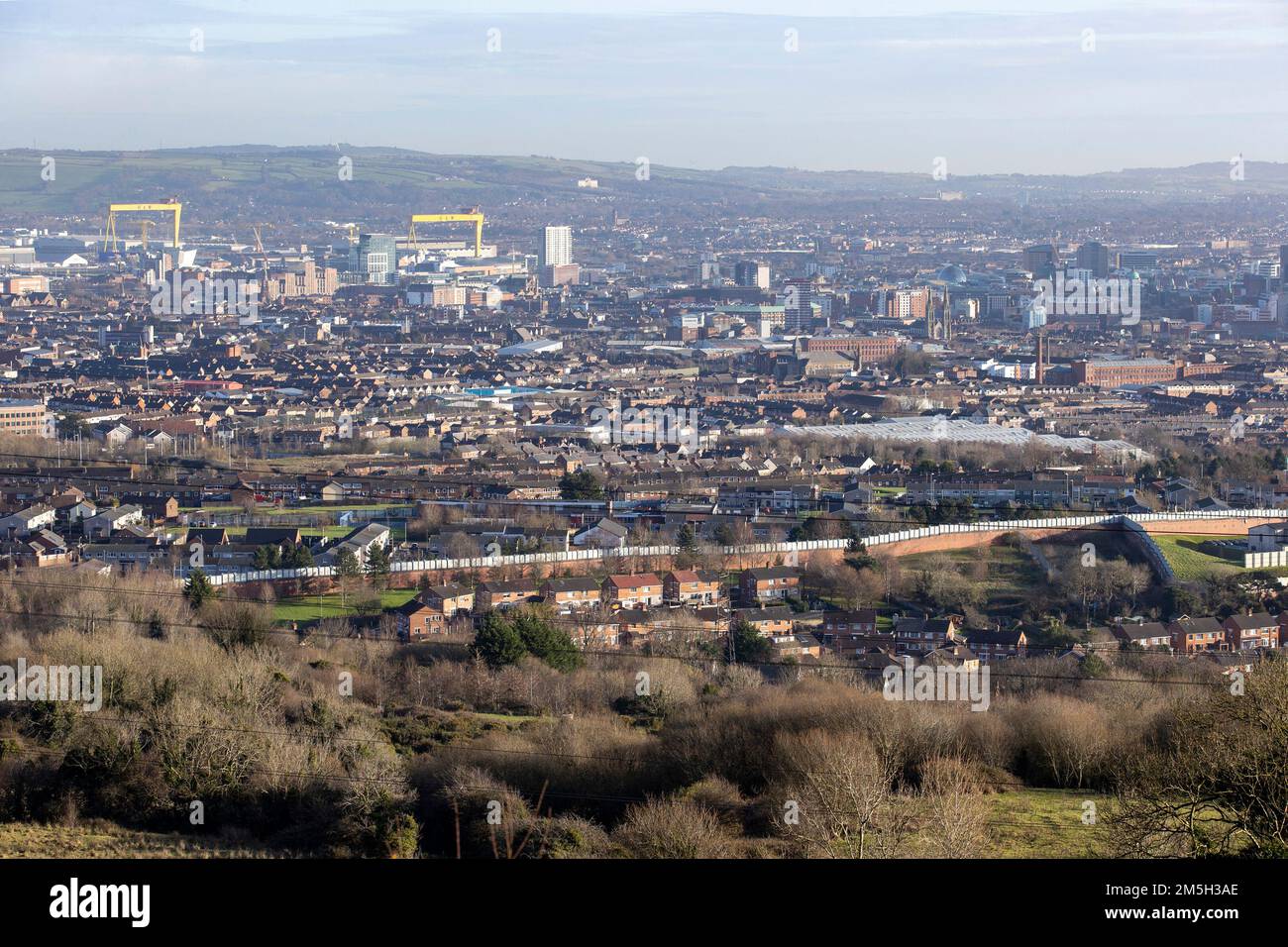 A general view of the 18-foot (5.5 m) high peace wall that separates ...