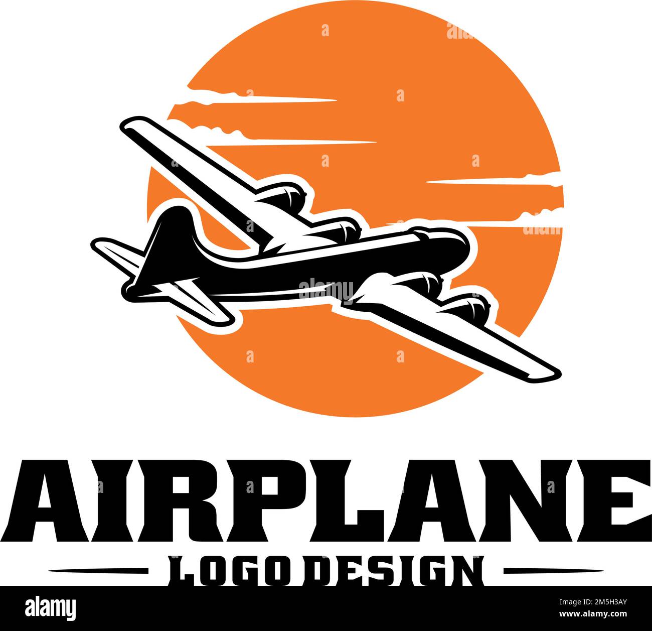 A vector illustration of an airplane logo design Stock Vector Image ...
