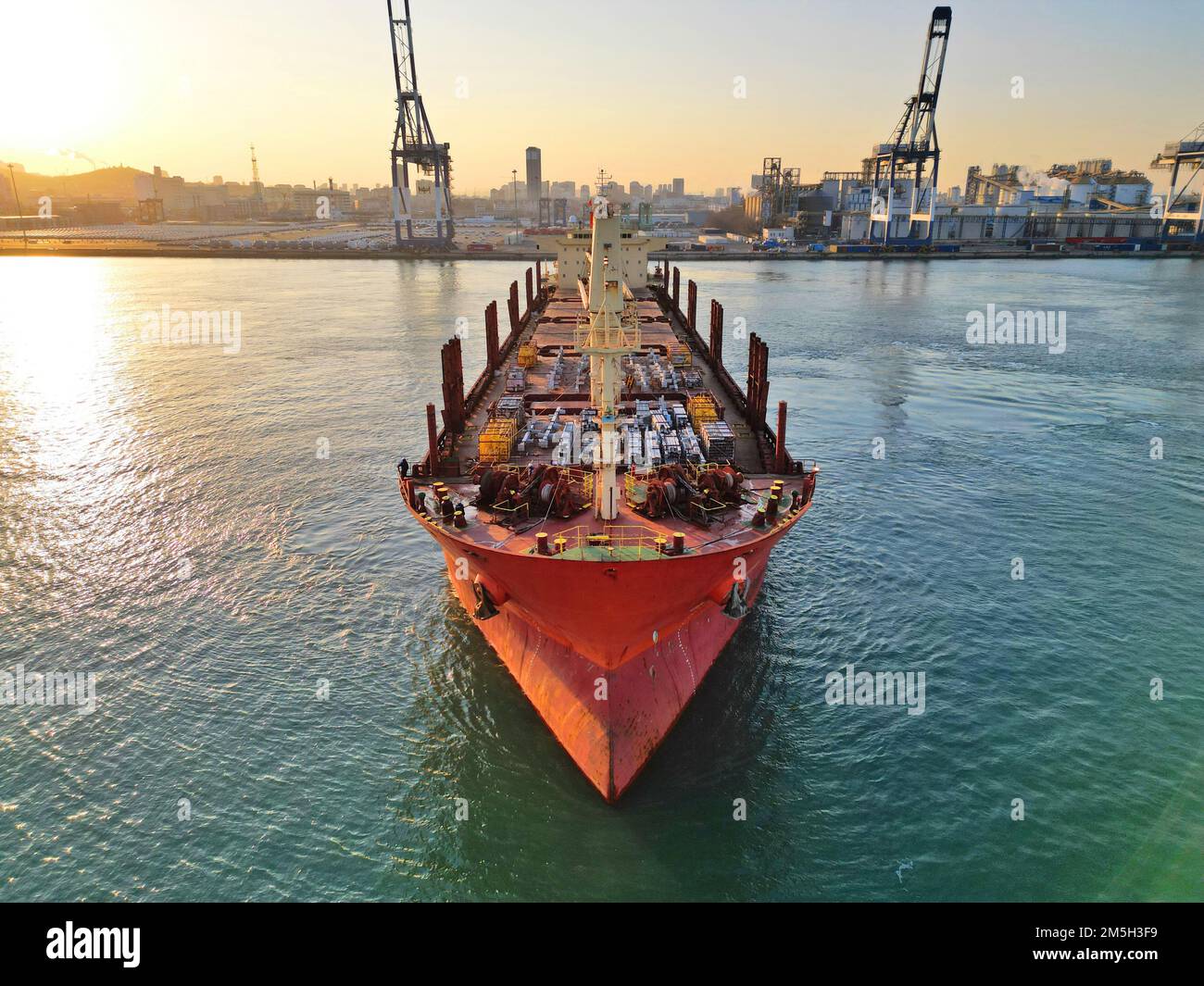 YANTAI, CHINA - DECEMBER 29, 2022 - The "Edelweiss", the first cargo ...
