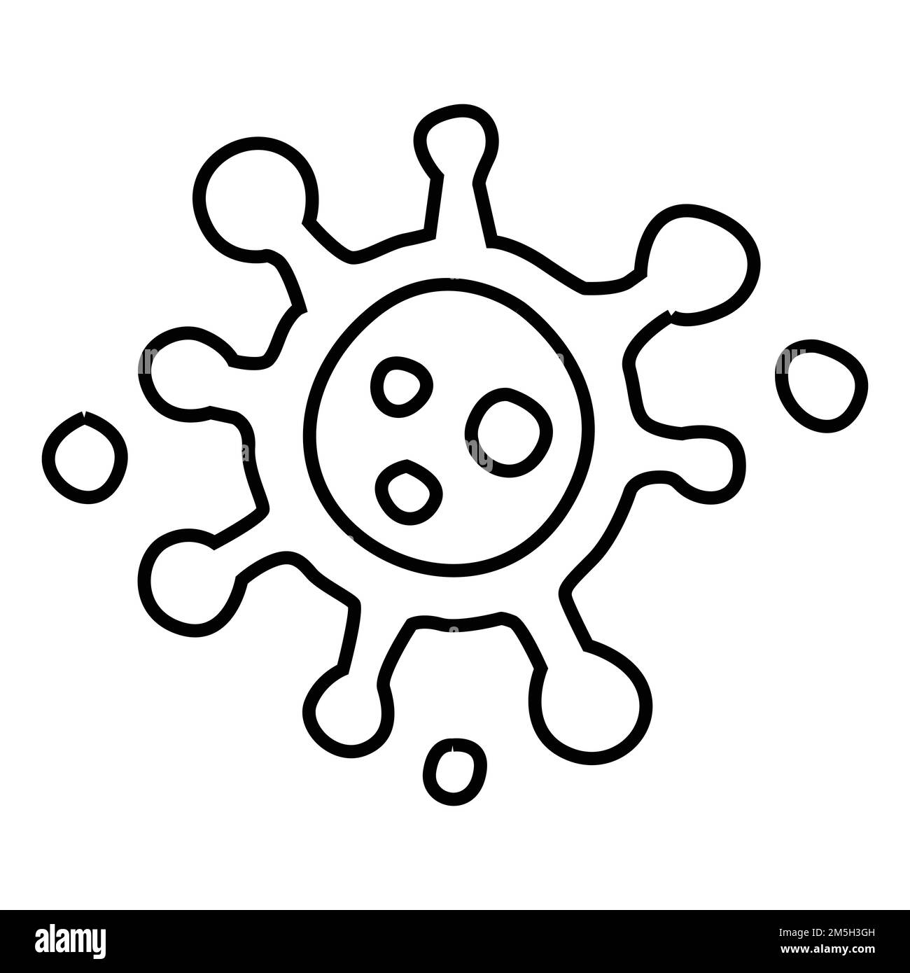 Virus bacterium hand drawn. Dangerous causative agent of epidemics and ...