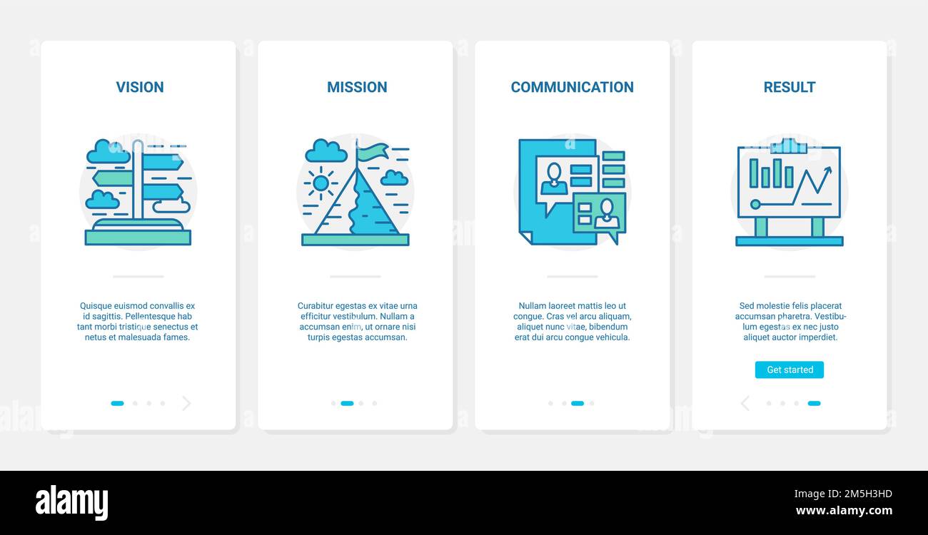 Business vision of result, mission and leadership strategy vector ...