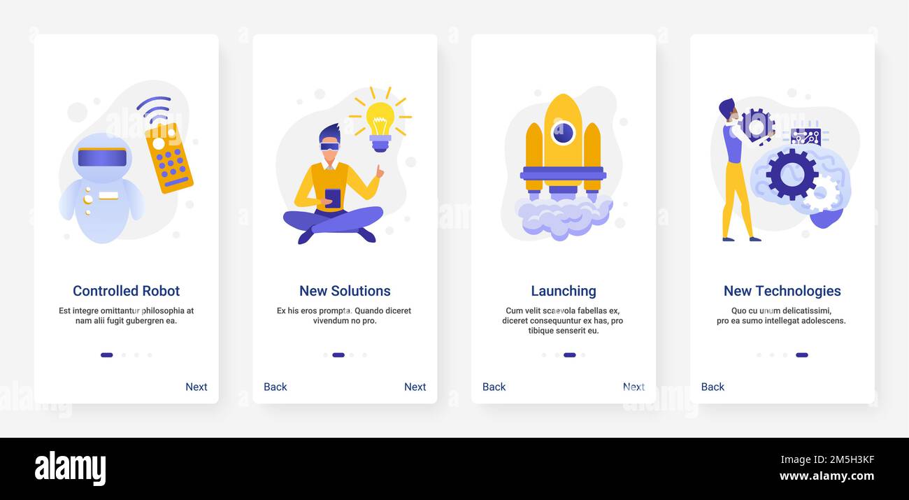 New Future Technology Innovation Vector Illustration Ux Ui Onboarding Mobile App Page Screen