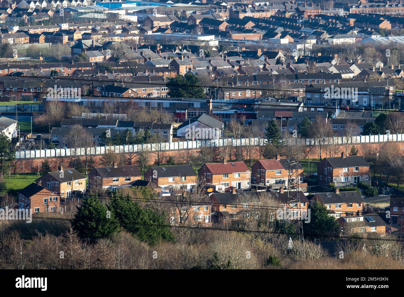 A general view of the 18-foot (5.5 m) high peace wall that separates ...