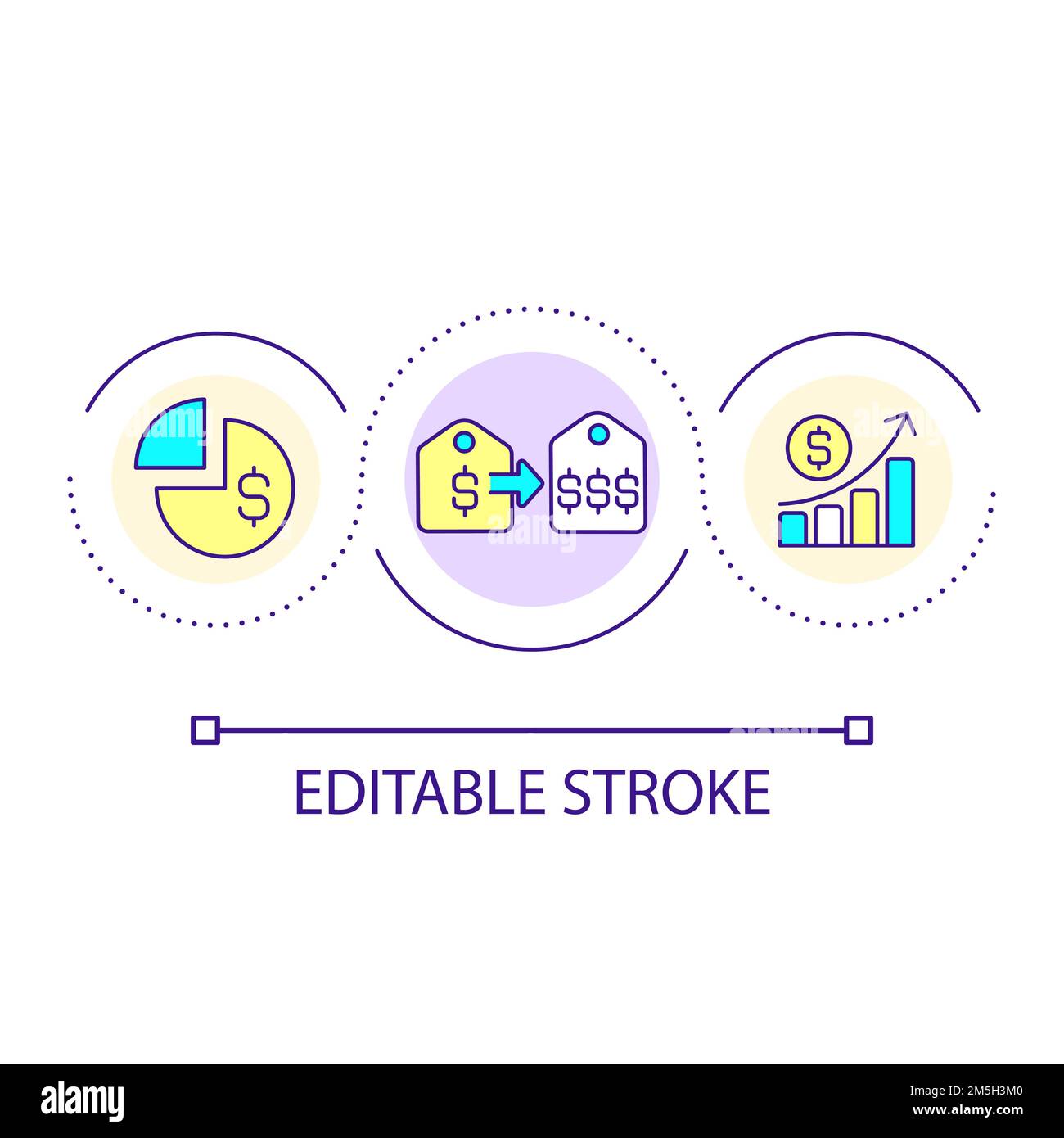 Increasing prices loop concept icon Stock Vector Image & Art - Alamy