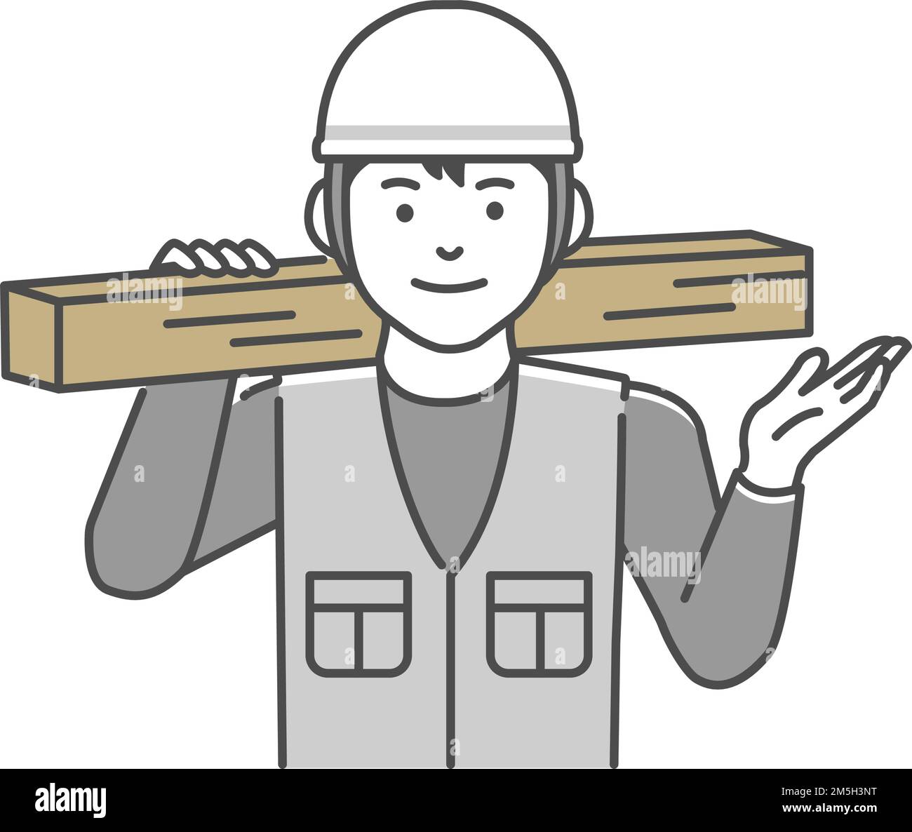 Young asian carpenter vector illustration | introducing Stock Vector ...