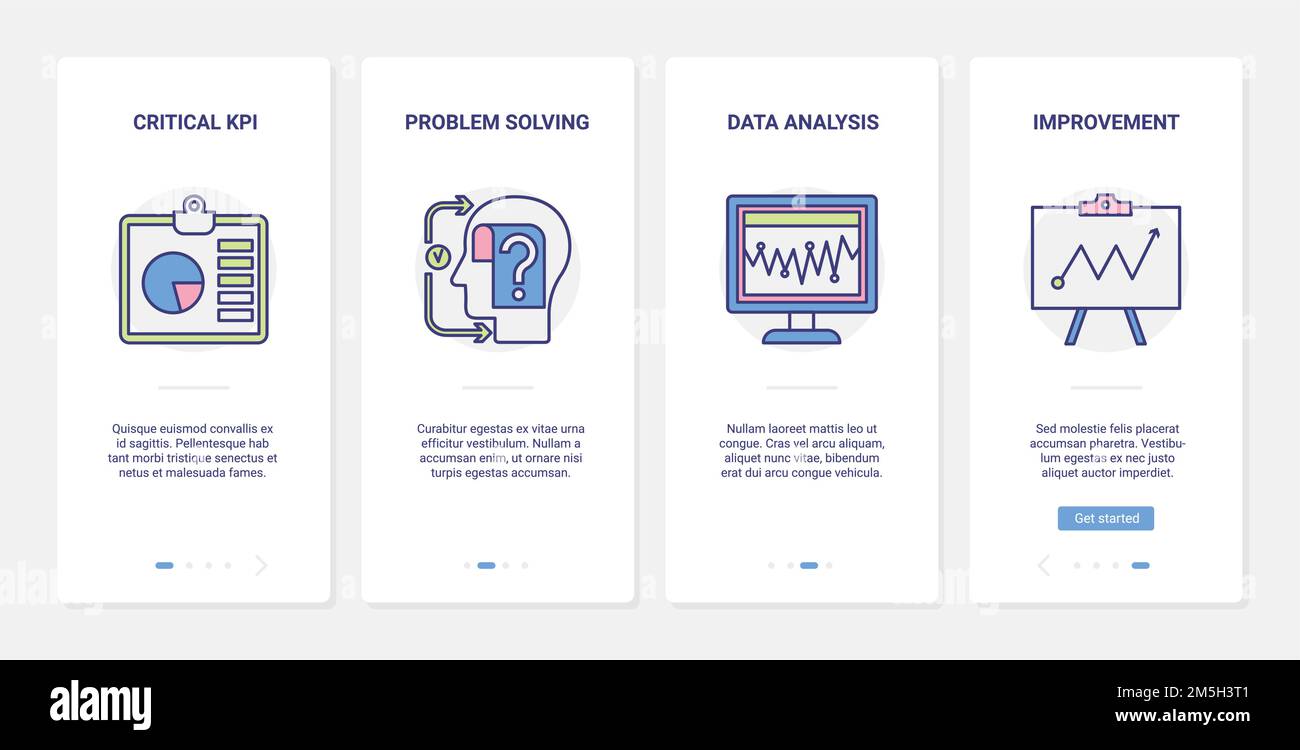 Banking analysis financial data technology vector illustration. UX, UI onboarding mobile app ...