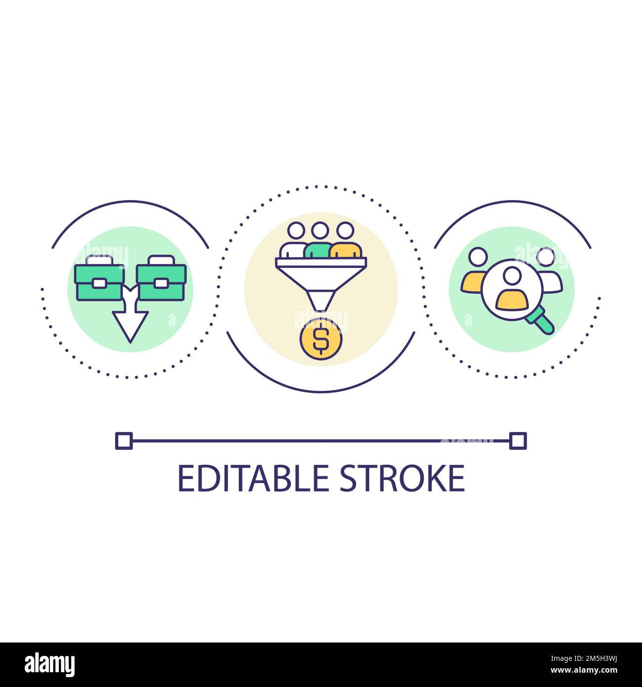 Retain employees during merger loop concept icon Stock Vector Image ...