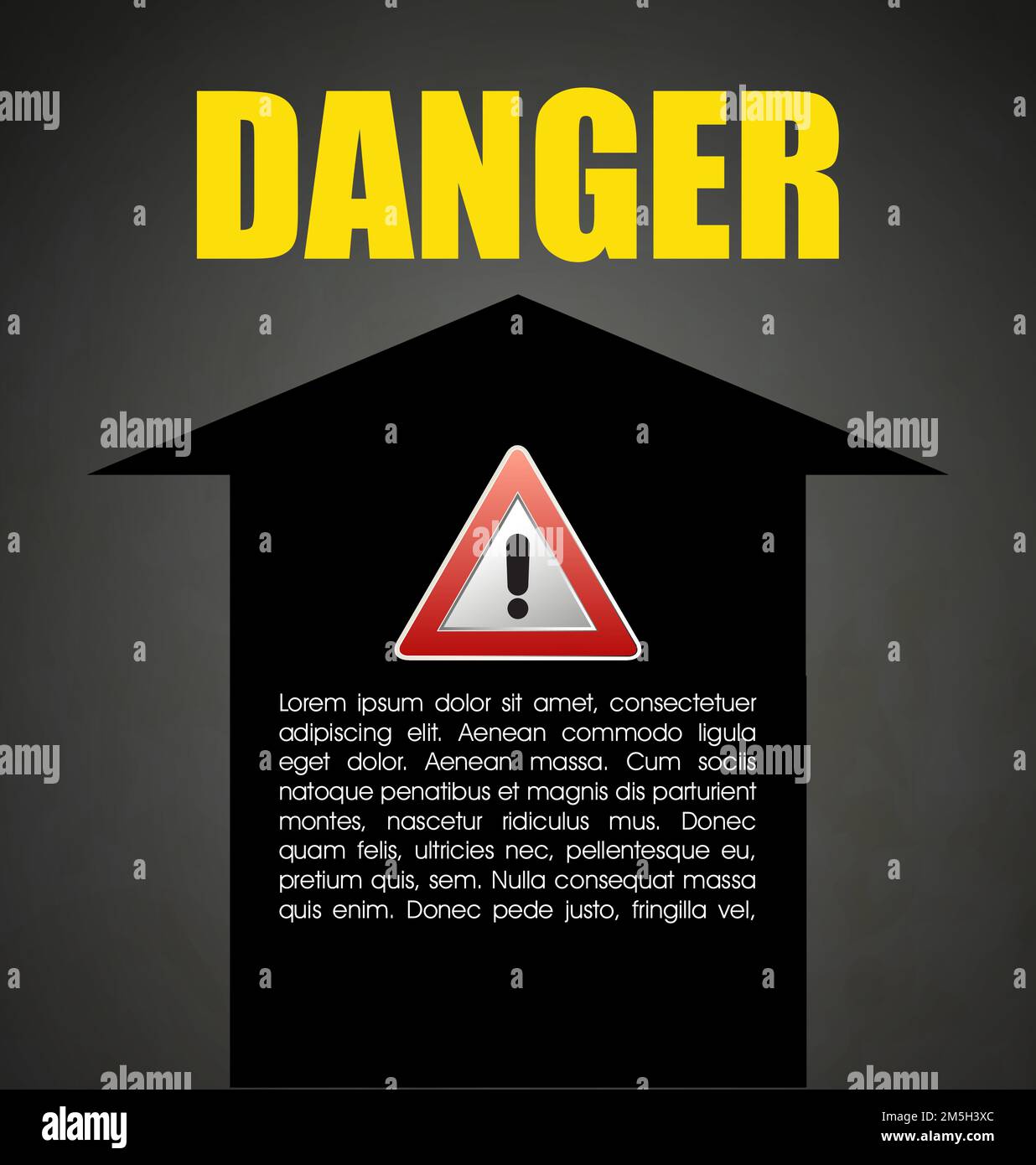 Danger prevention with sign and text vector Stock Vector Image & Art ...