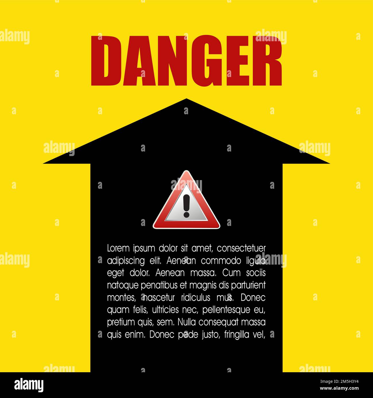 Danger prevention with sign and text vector Stock Vector Image & Art ...