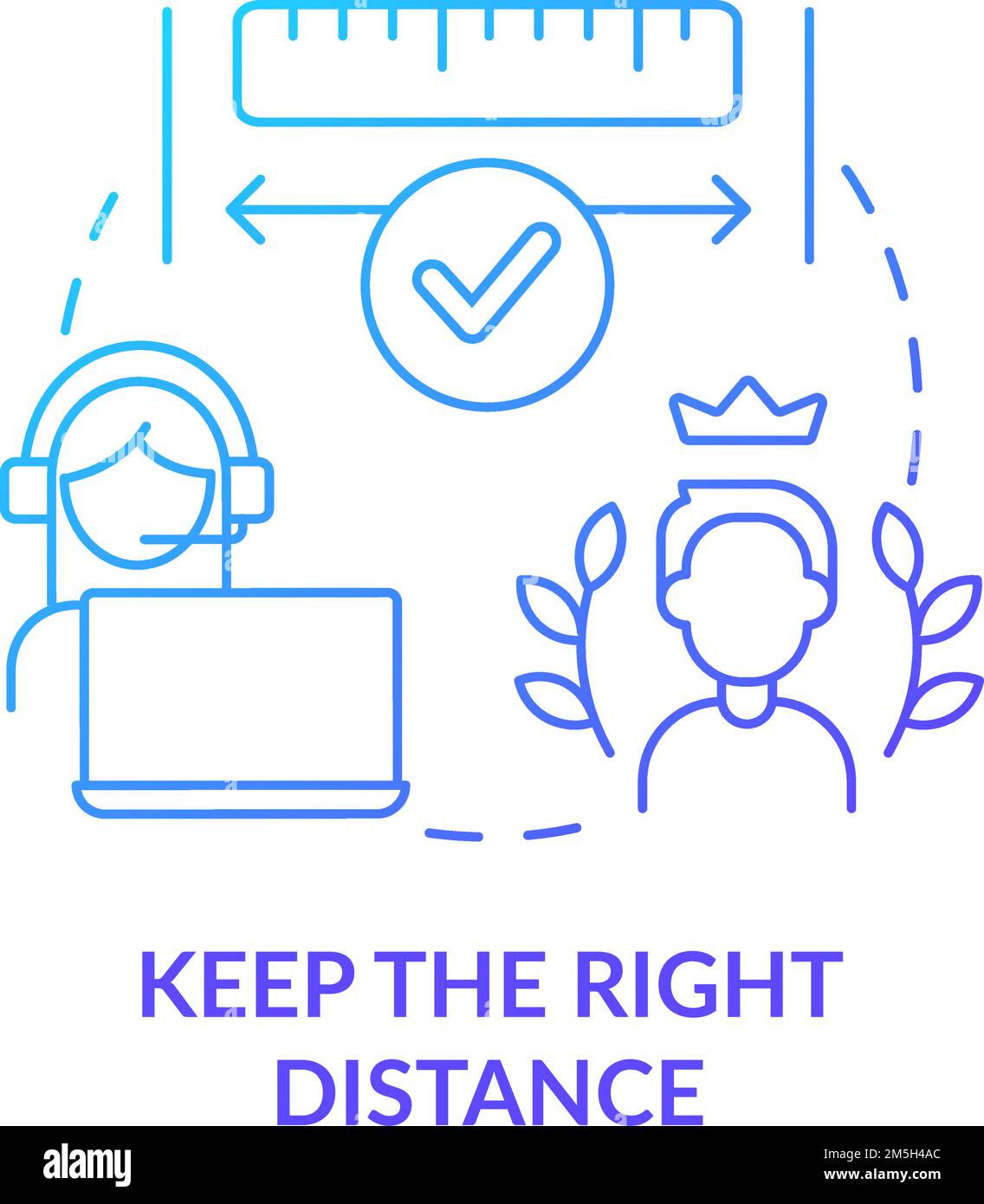 Keep right distance blue gradient concept icon Stock Vector Image & Art ...