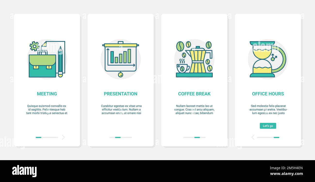 Office coffee break, business meeting vector illustration. UX, UI ...