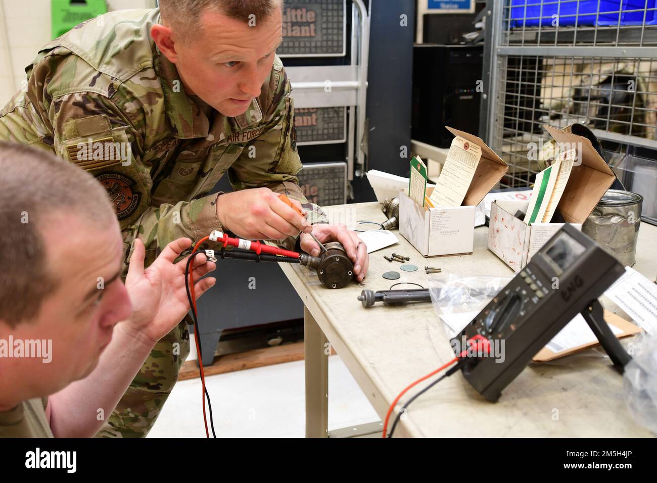 U.S. Air Force Tech Sgt. Daniel Spear, an aerospace propulsion mechanic ...