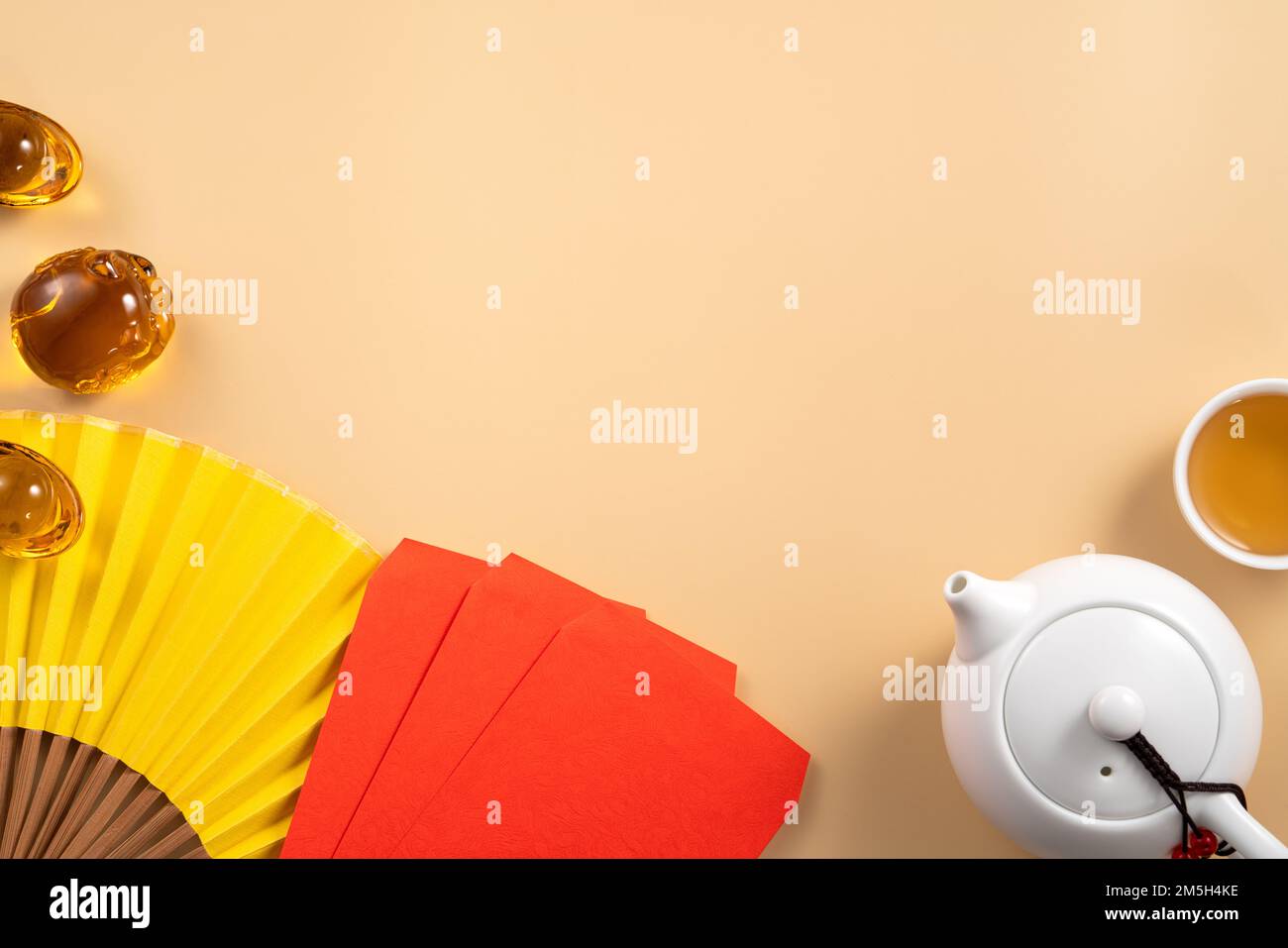 Design concept of Chinese lunar new year background copy space with ...