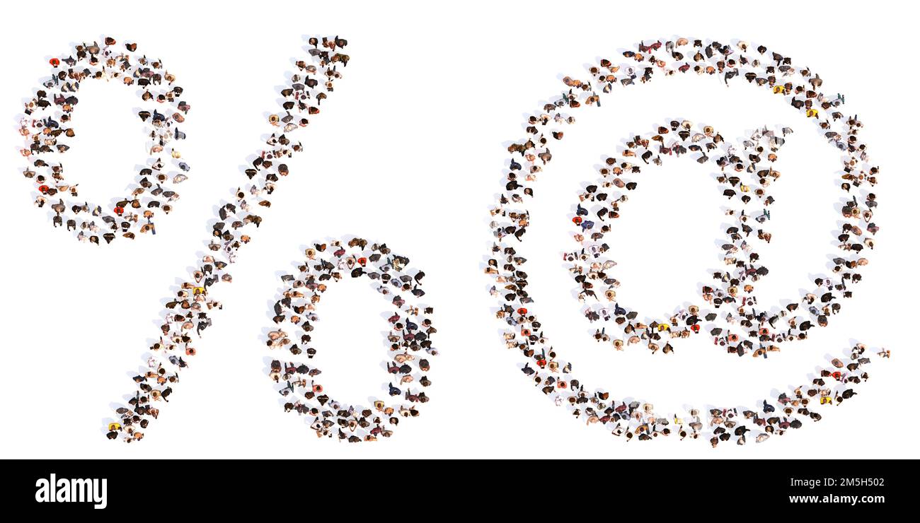 Concept or conceptual large community of people forming the % and ...