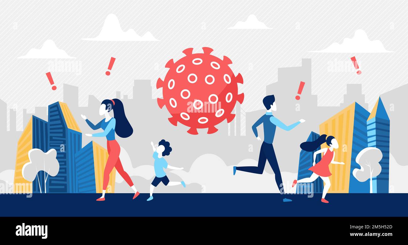 Social panic over coronavirus covid19 crisis, risk concept Stock Vector ...