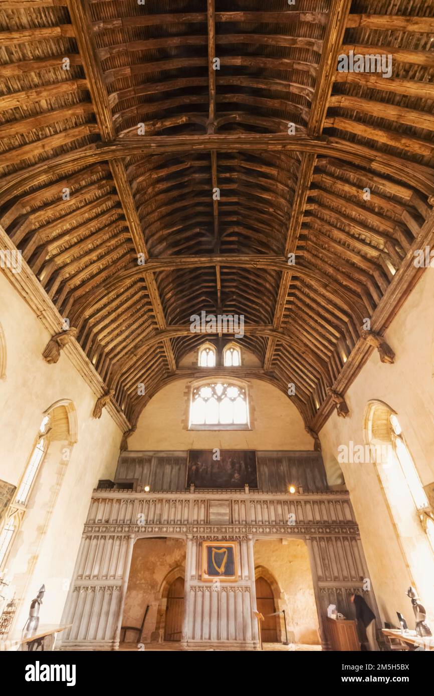 England, Kent, Penshurst, Penshurst Place and Gardens, Baron's Hall ...