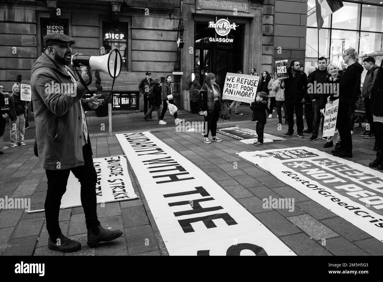 Glasgow Strike Solidarity protest held in response to Prime Minister ...