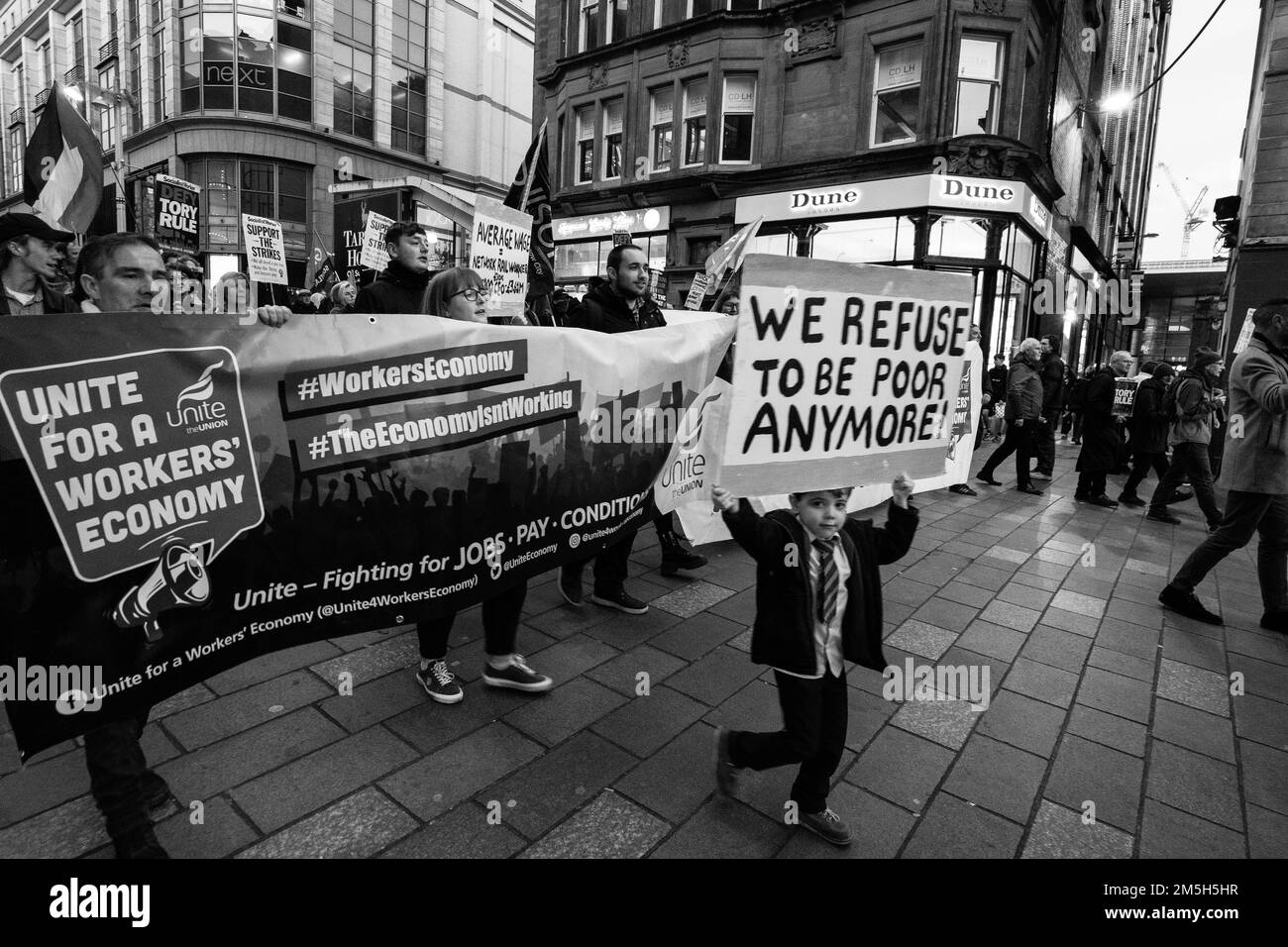 Glasgow Strike Solidarity protest held in response to Prime Minister ...