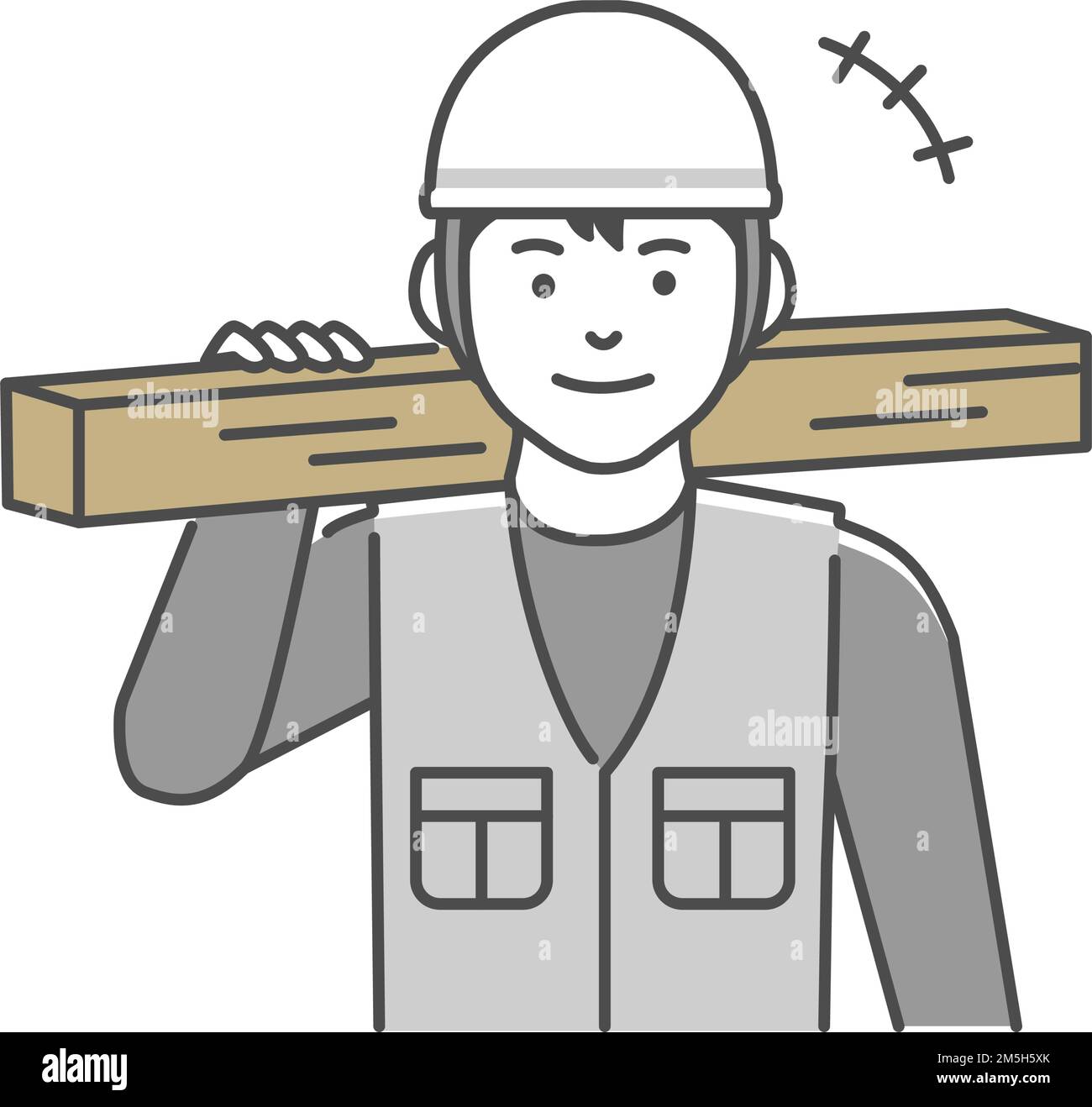 Young asian carpenter vector illustration | smiling Stock Vector Image ...