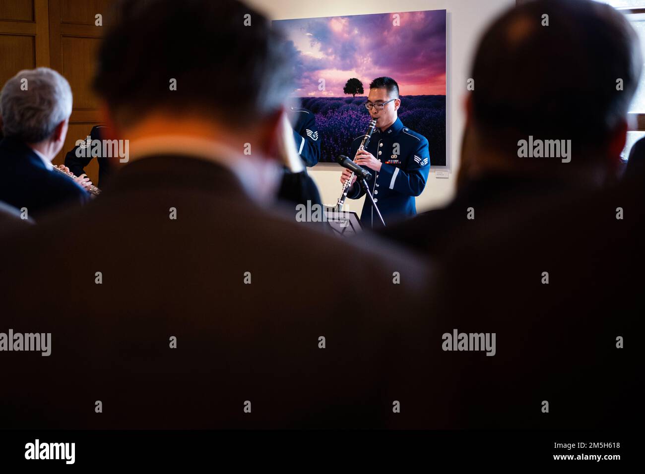 U.S. Air Force Senior Airman Louis Kim, a clarinetist for the Winds ...