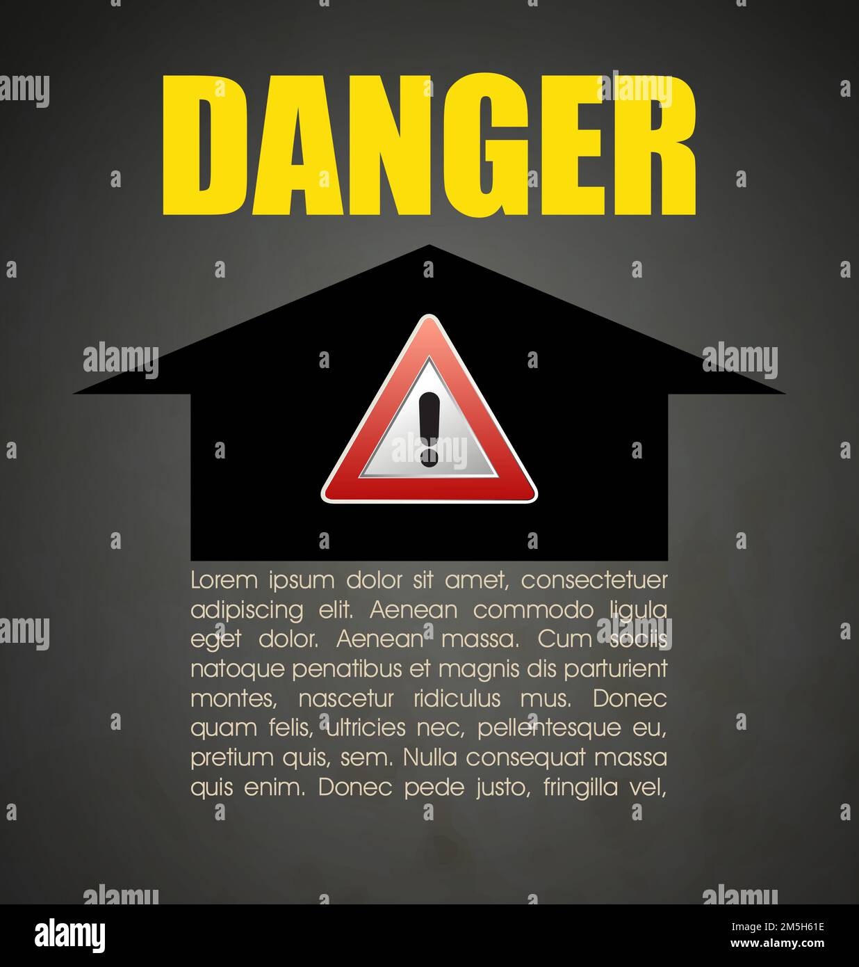 Danger prevention with sign and text vector Stock Vector Image & Art ...