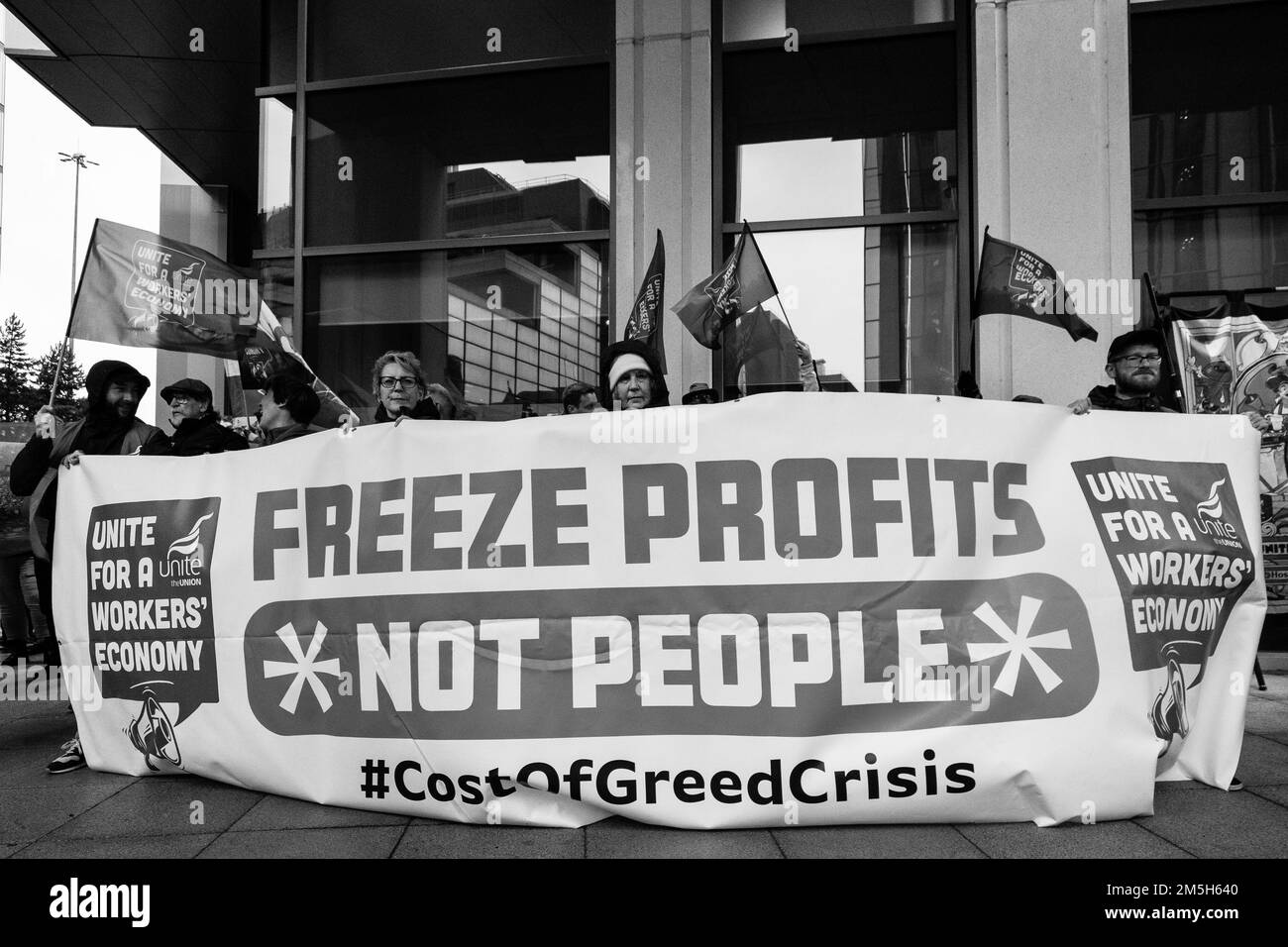 Unite union demonstration held outside the Scottish Power HQ in St ...