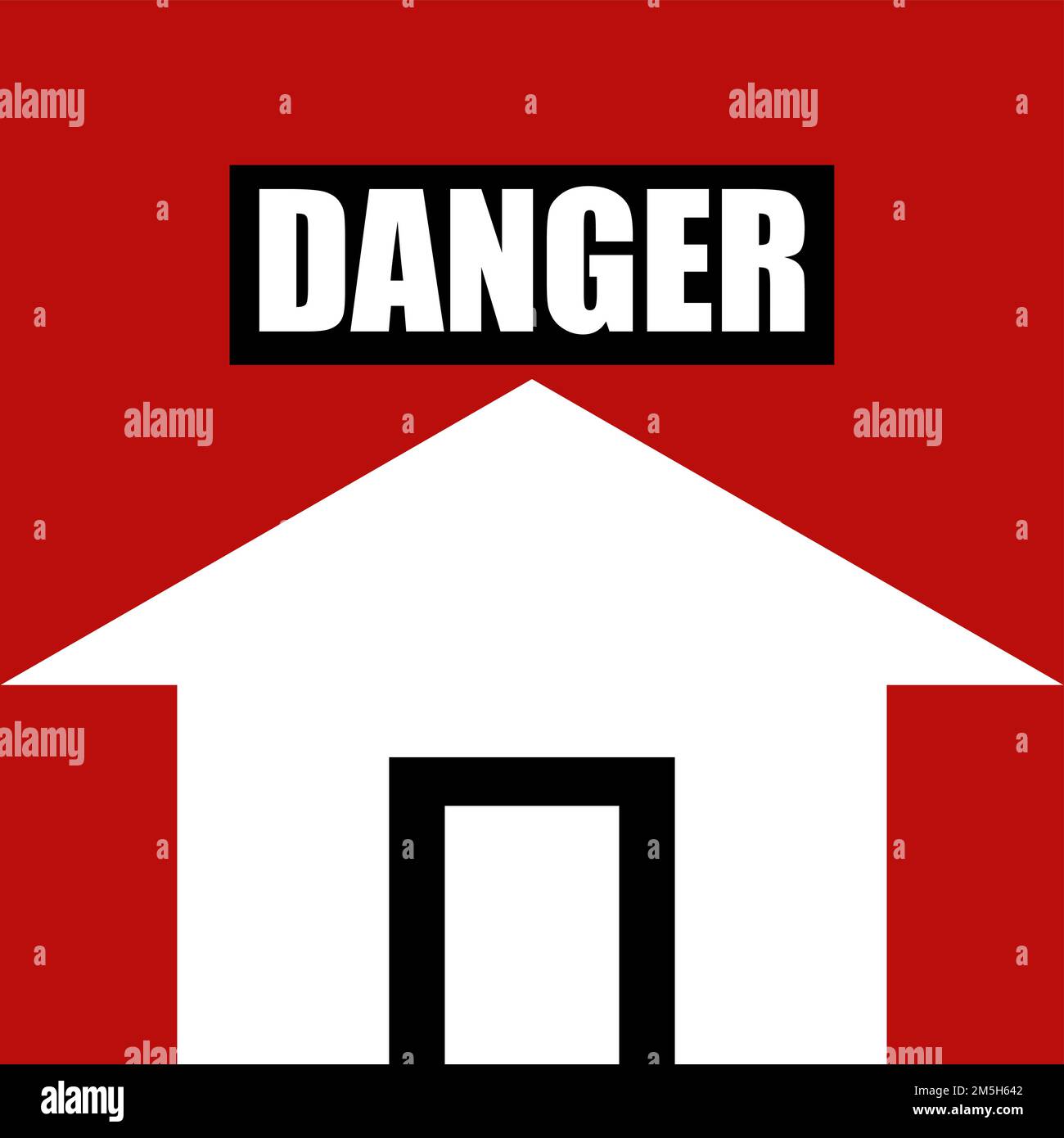 Danger prevention with sign and text vector Stock Vector Image & Art ...