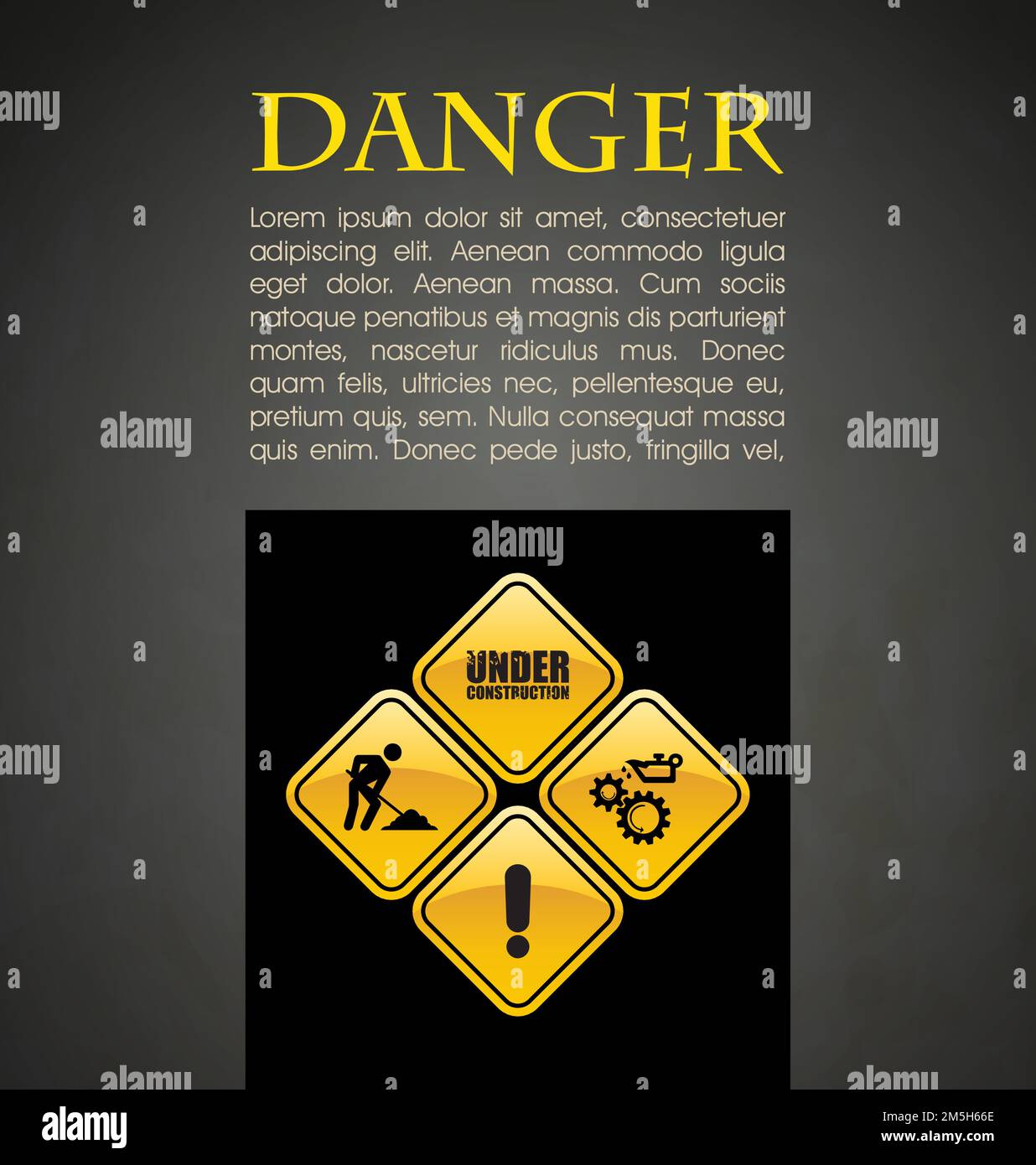 Danger prevention with sign and text vector Stock Vector Image & Art ...