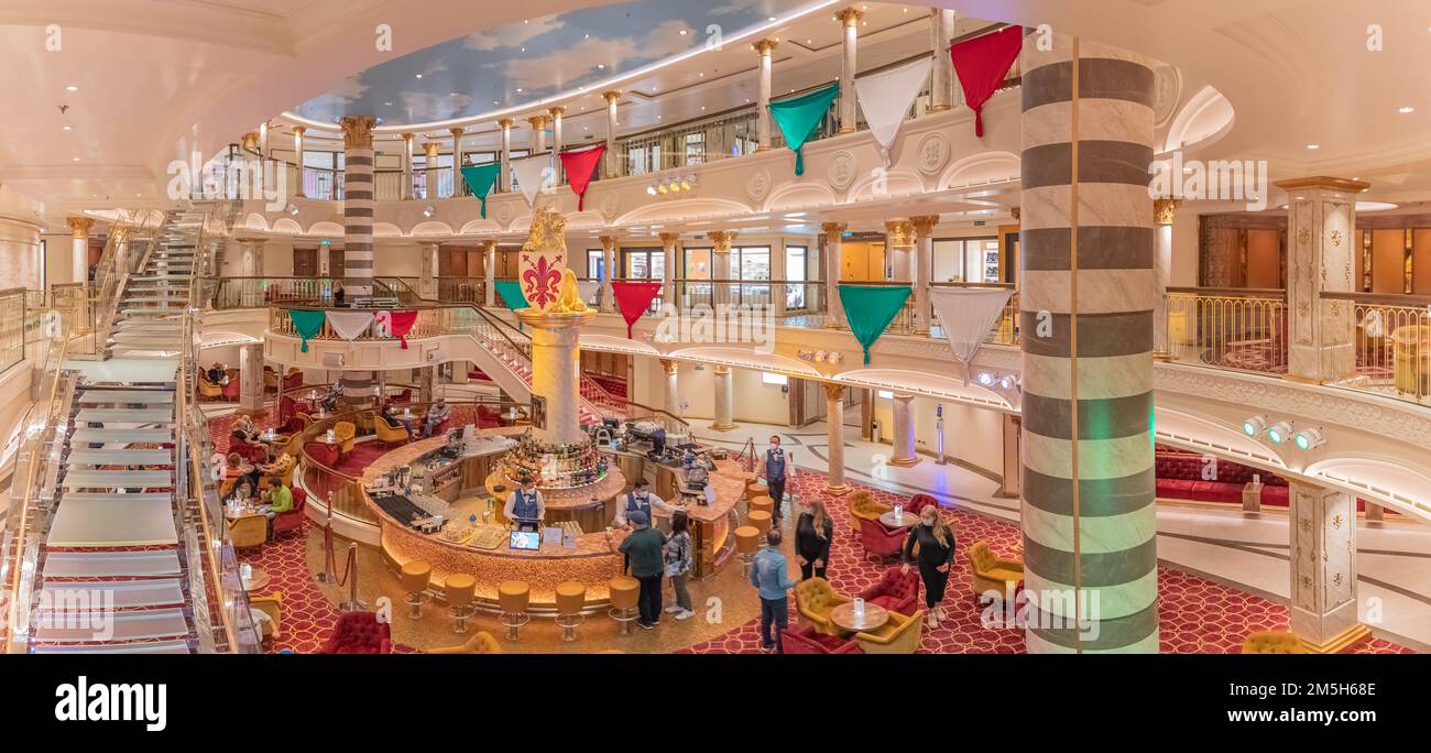 View of the interiors of the cruise ship the Costa Firenze, cruise ship ...