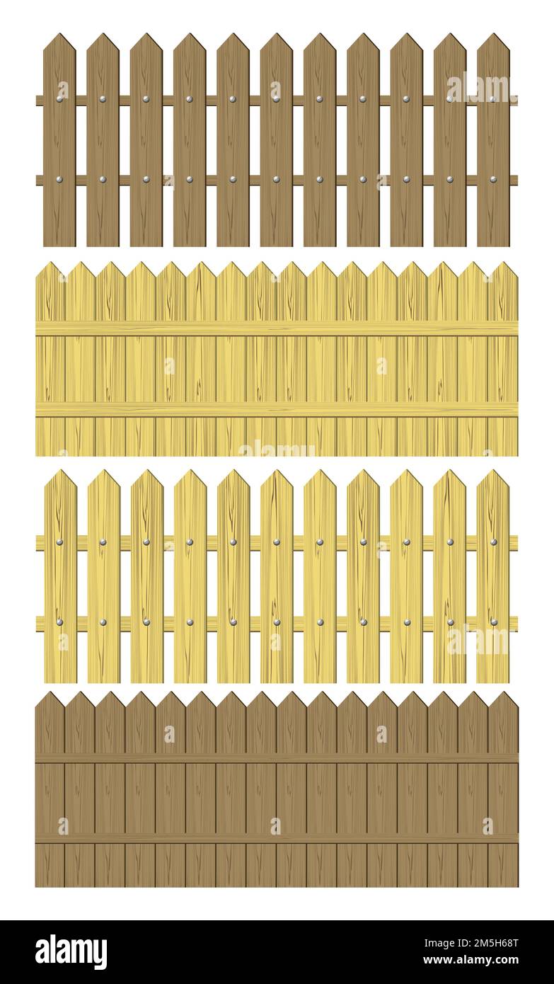 Wooden fence vector illustration Stock Vector Image & Art - Alamy