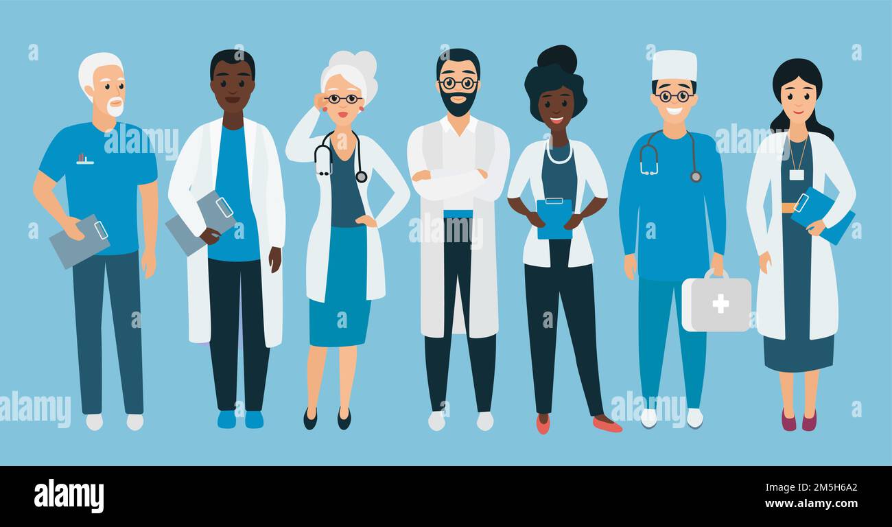 Team doctors standing in Stock Vector Images - Alamy