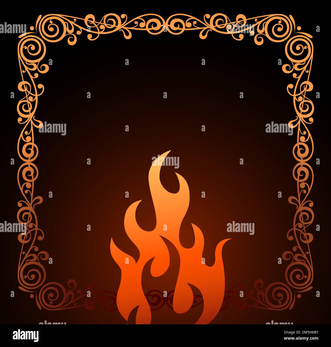 Vintage frame and symbol red fire vector background Stock Vector Image ...