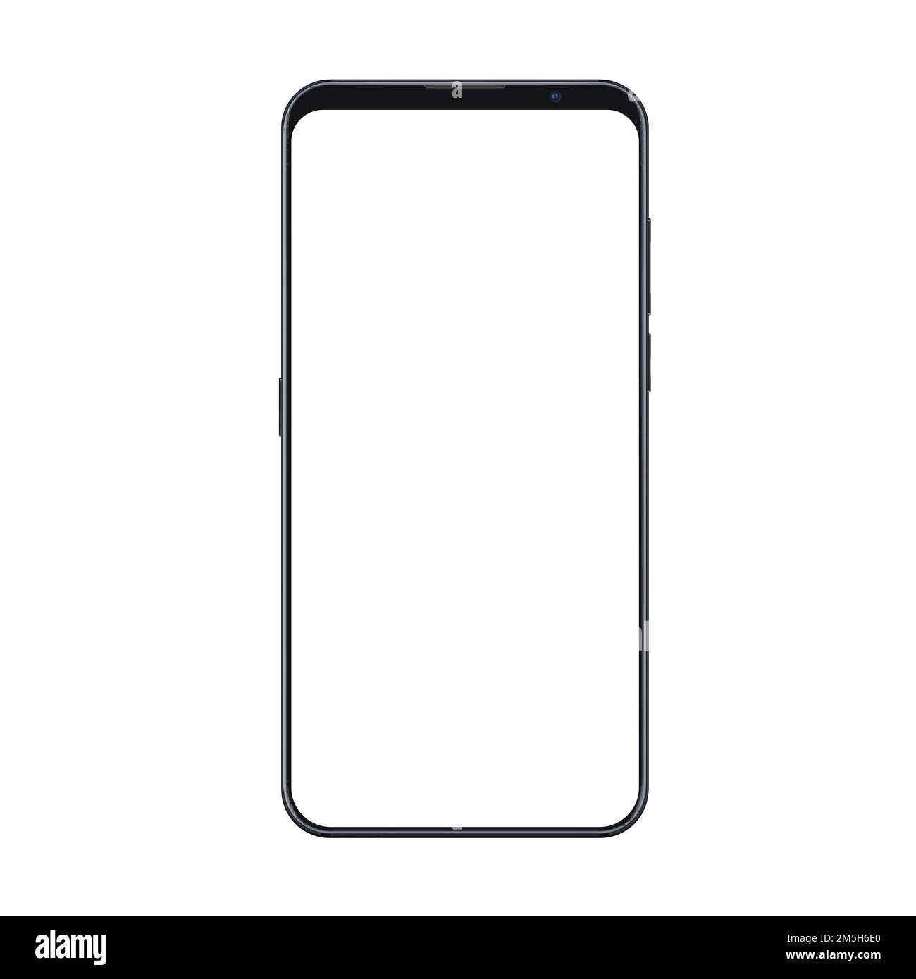 Realistic trendy smartphone mockup with thin frames and blank white ...