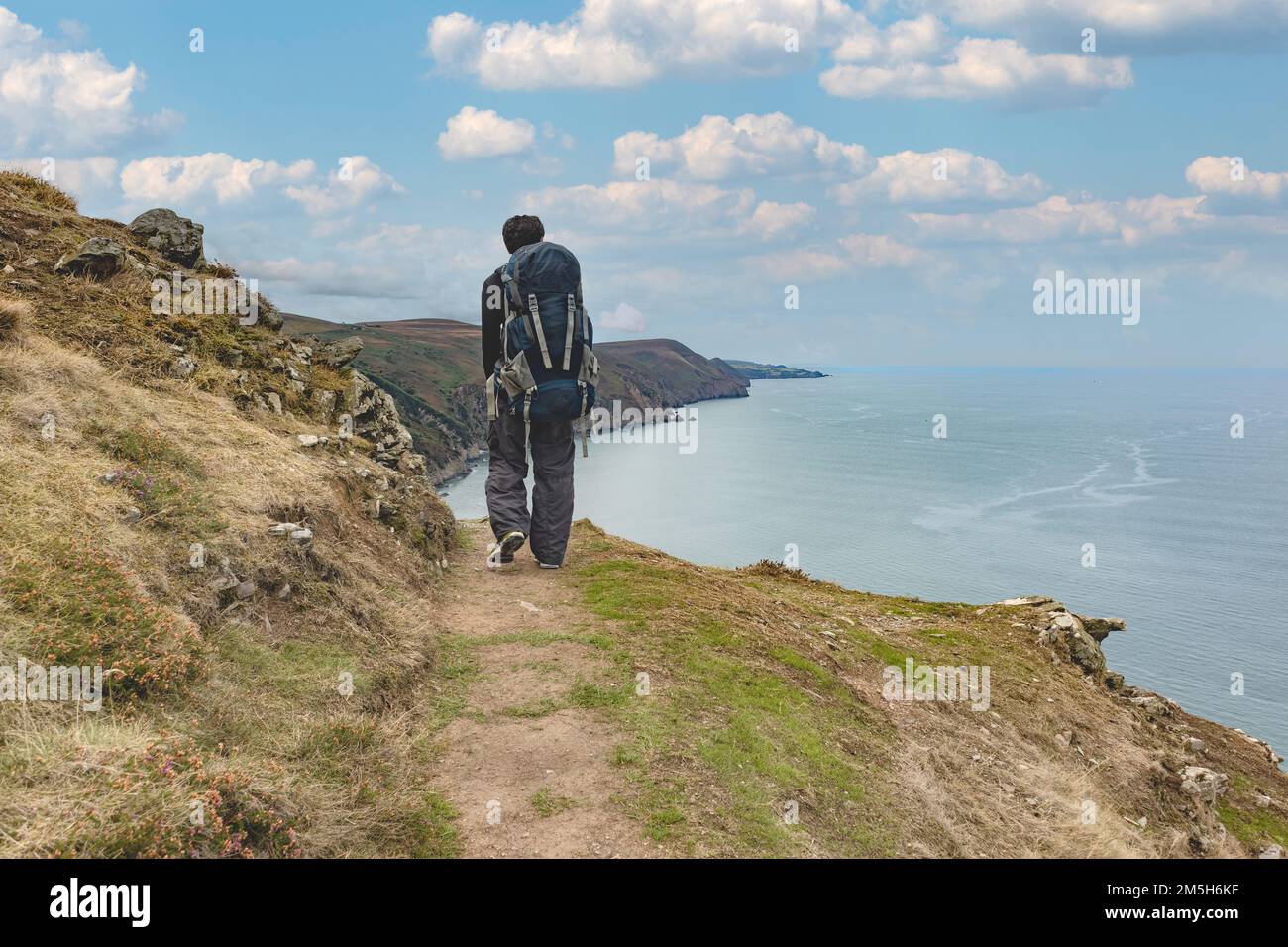 South west coast path, in Exmoor National Park, to Combe Martin, Devon ...