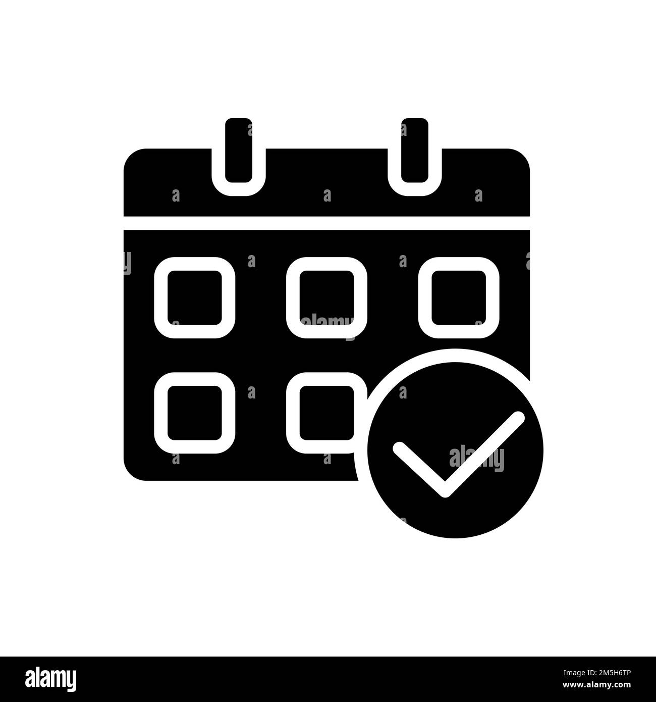 Calendar with check mark black glyph icon Stock Vector Image & Art - Alamy