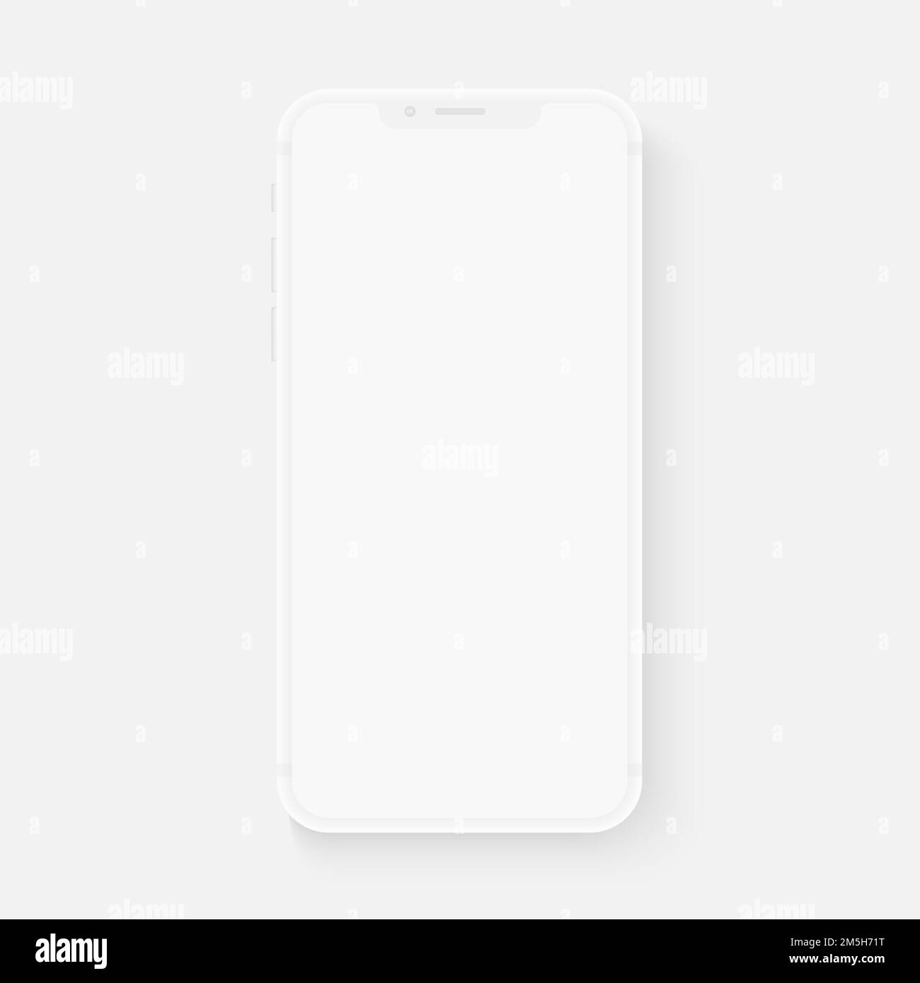 Totally soft realistic white vector smartphone. 3d realistic phone ...