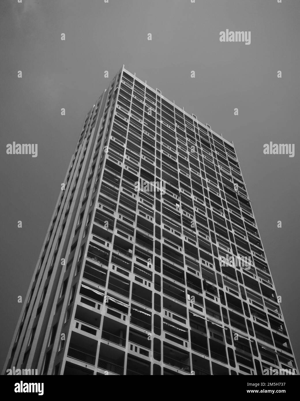 modern skyscraper in black and white. montecarlo building for business ...