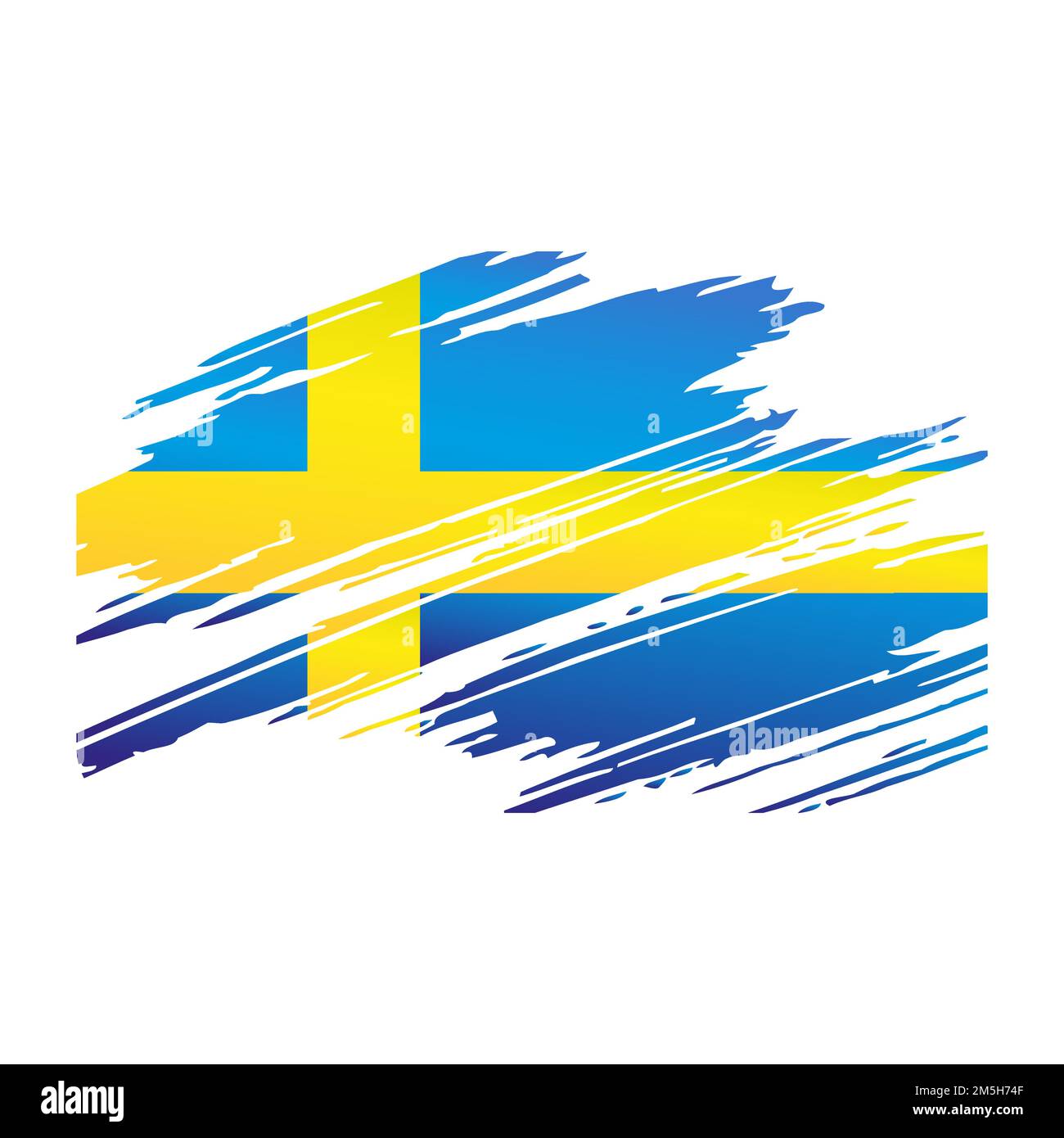 Flag Sweden in the form traces brush isolated vector Stock Vector Image ...