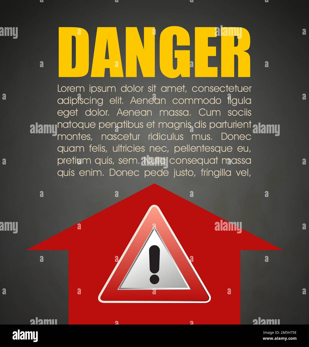 Danger prevention with sign and text vector Stock Vector Image & Art ...