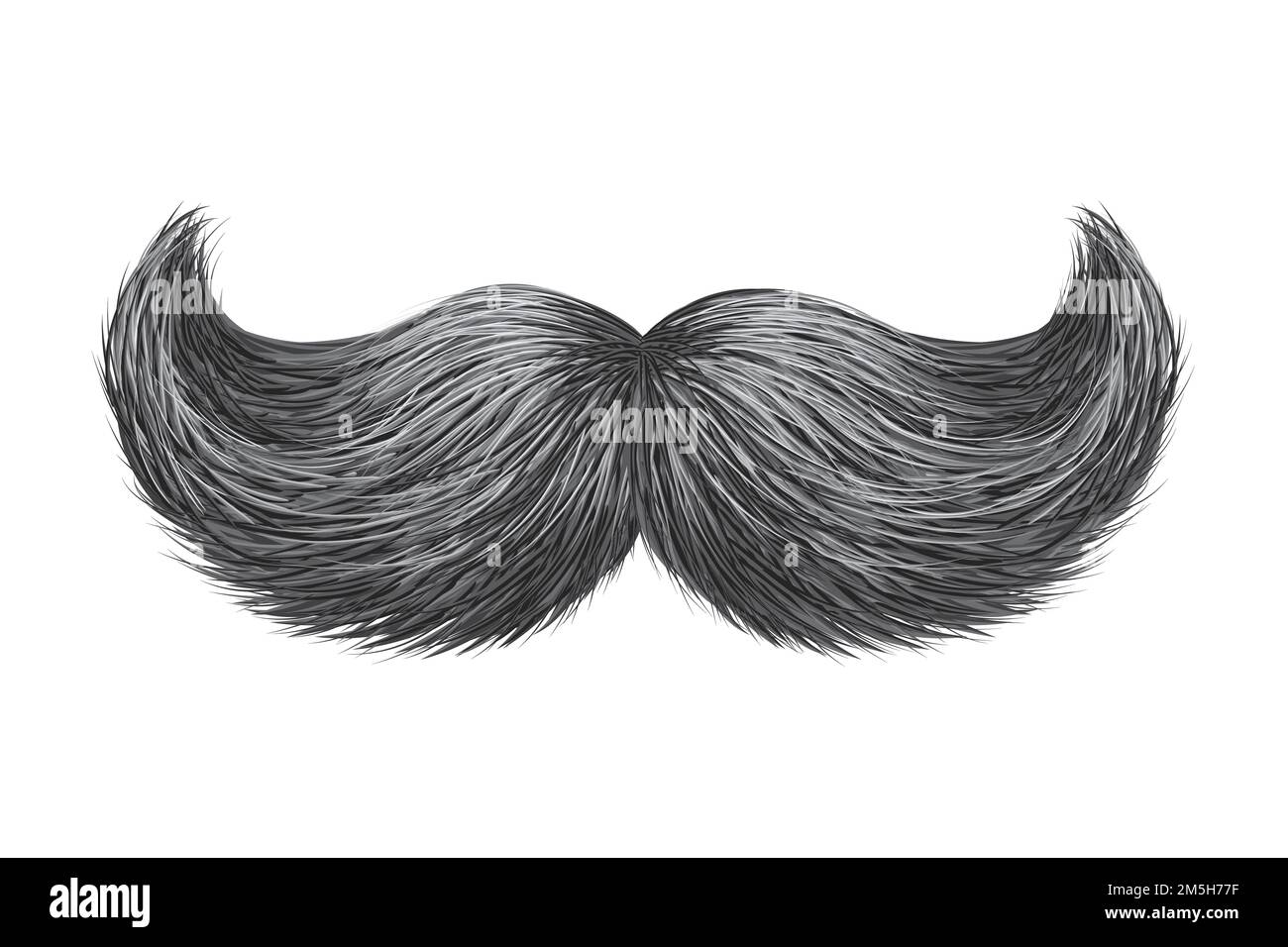 Realistic shine, effulgence vintage classic retro mustache isolated ...