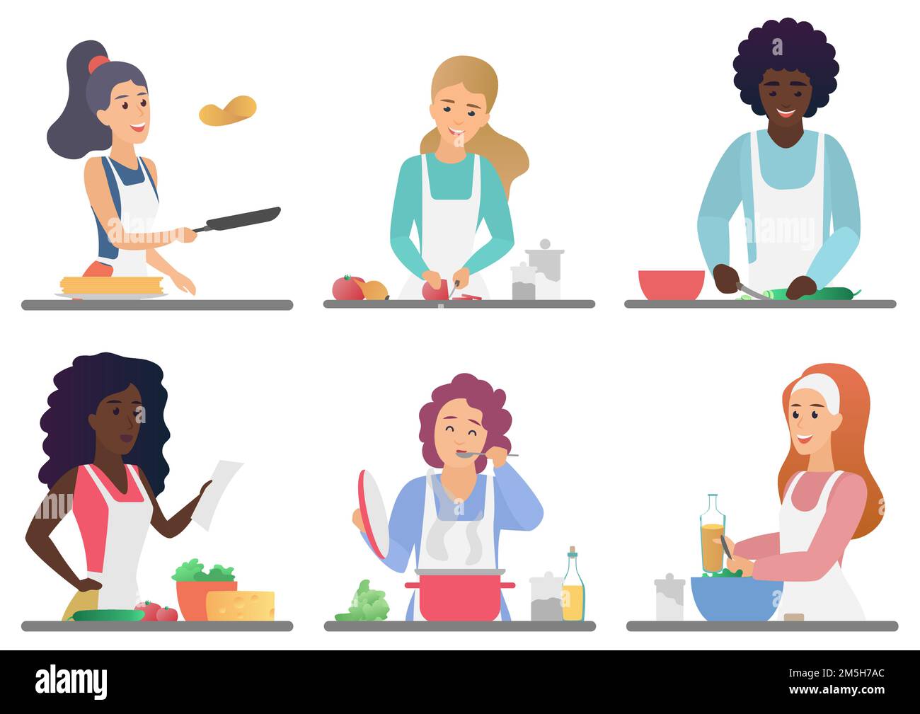 Isolated female chef cartoon design Cut Out Stock Images & Pictures - Alamy