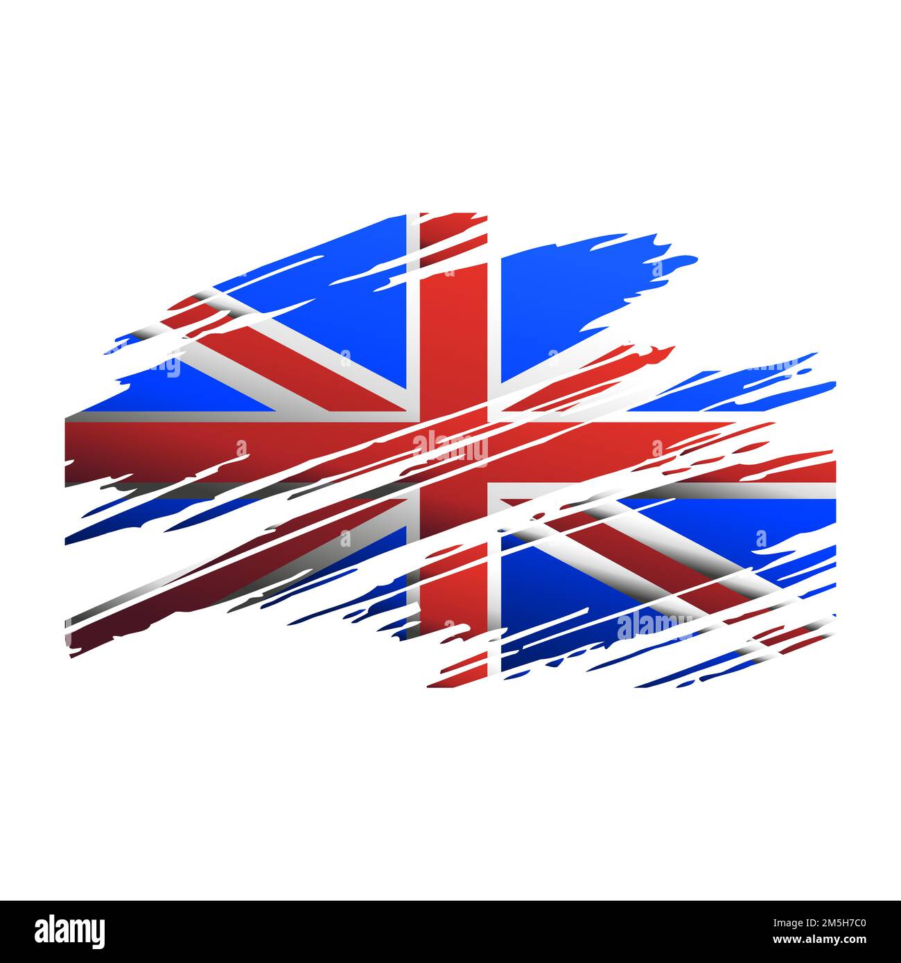 Flag Great Britain in the form traces brush isolated vector Stock ...