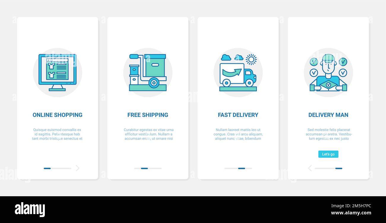 Online Shopping Post Delivery Service Vector Illustration Ux Ui Onboarding Mobile App Page