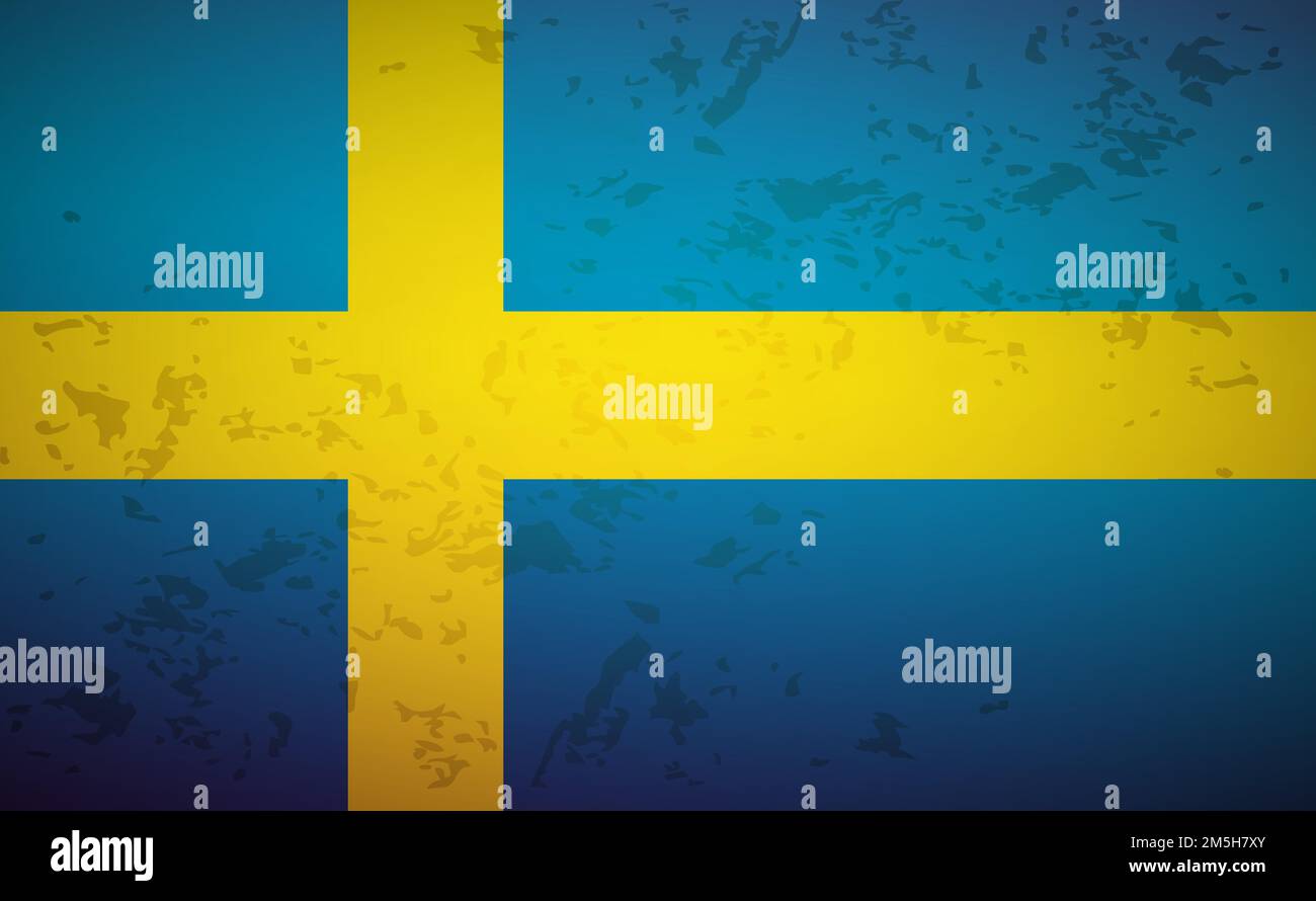 Flag Sweden isolated on grunge background vector Stock Vector Image ...