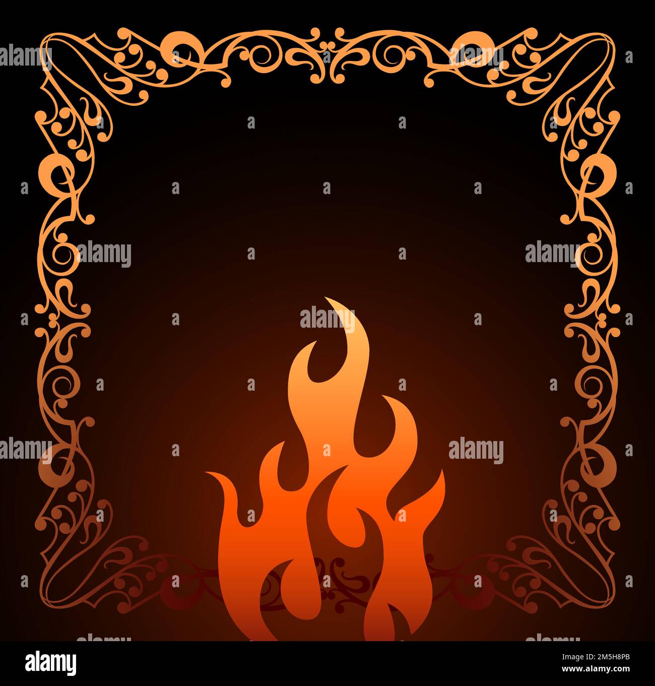 Vintage frame and symbol red fire vector background Stock Vector Image ...