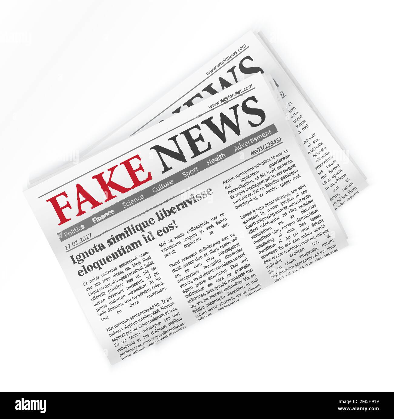 Fake news realistic newspaper isolated vector illustration Stock Vector ...