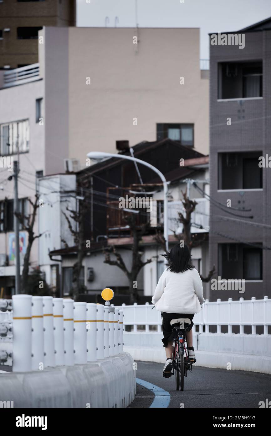 Japan girl bicycle hi-res stock photography and images - Alamy